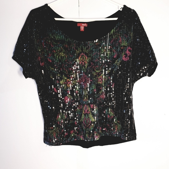 BONGO | Tops | Bongo Sequin Embellished Top Blouse Sz S | Poshmark